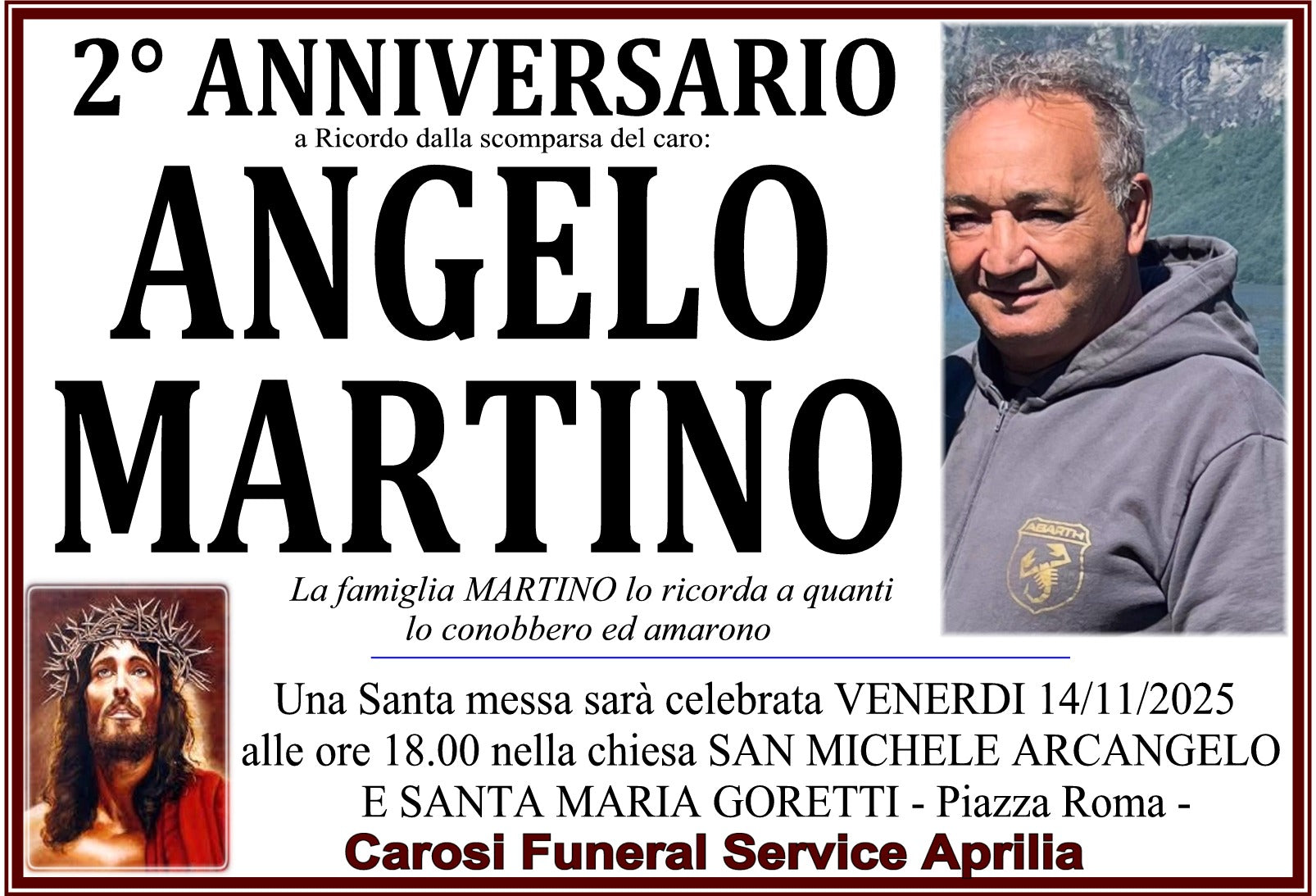 2 ANNIVERSARIO ANGELO MARTINO – Carosi Funeral Service