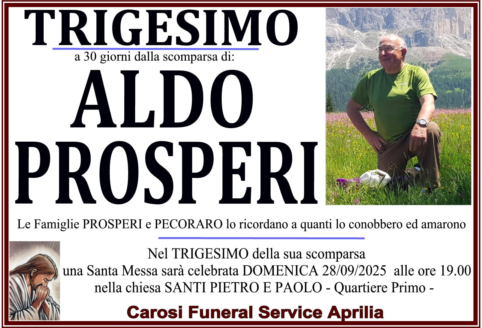 TRIGESIMO ALDO PROSPERI – Carosi Funeral Service